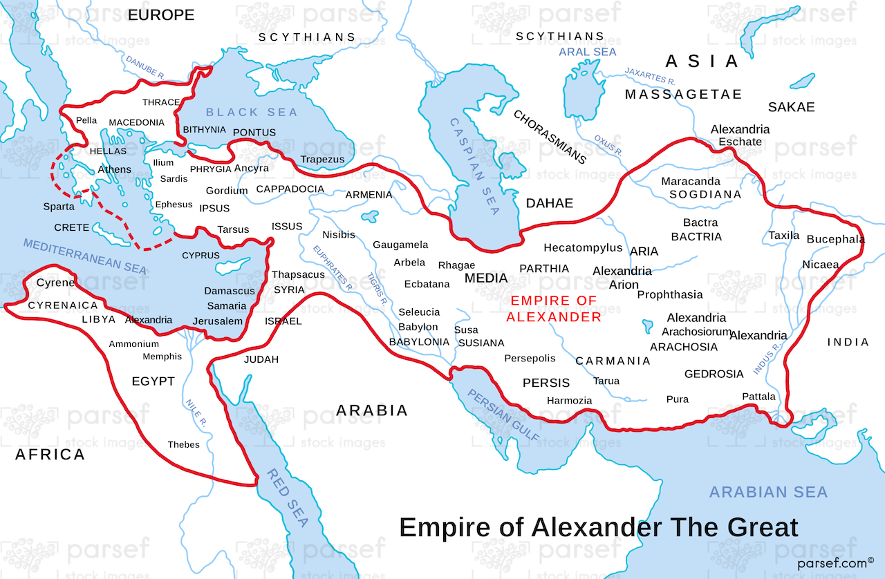 Alexander the Great’s Empire Map | Bible History Maps