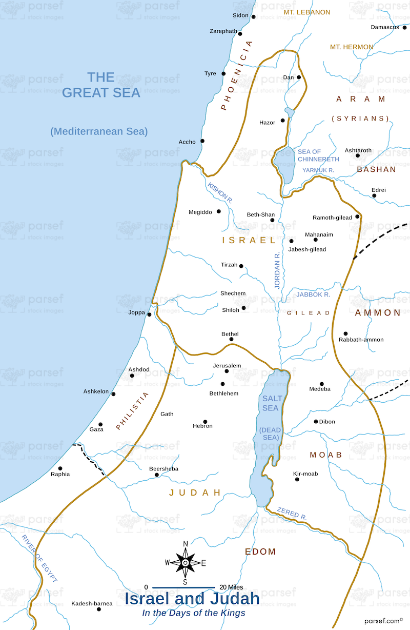 Israel and Judah Map | Bible History Maps