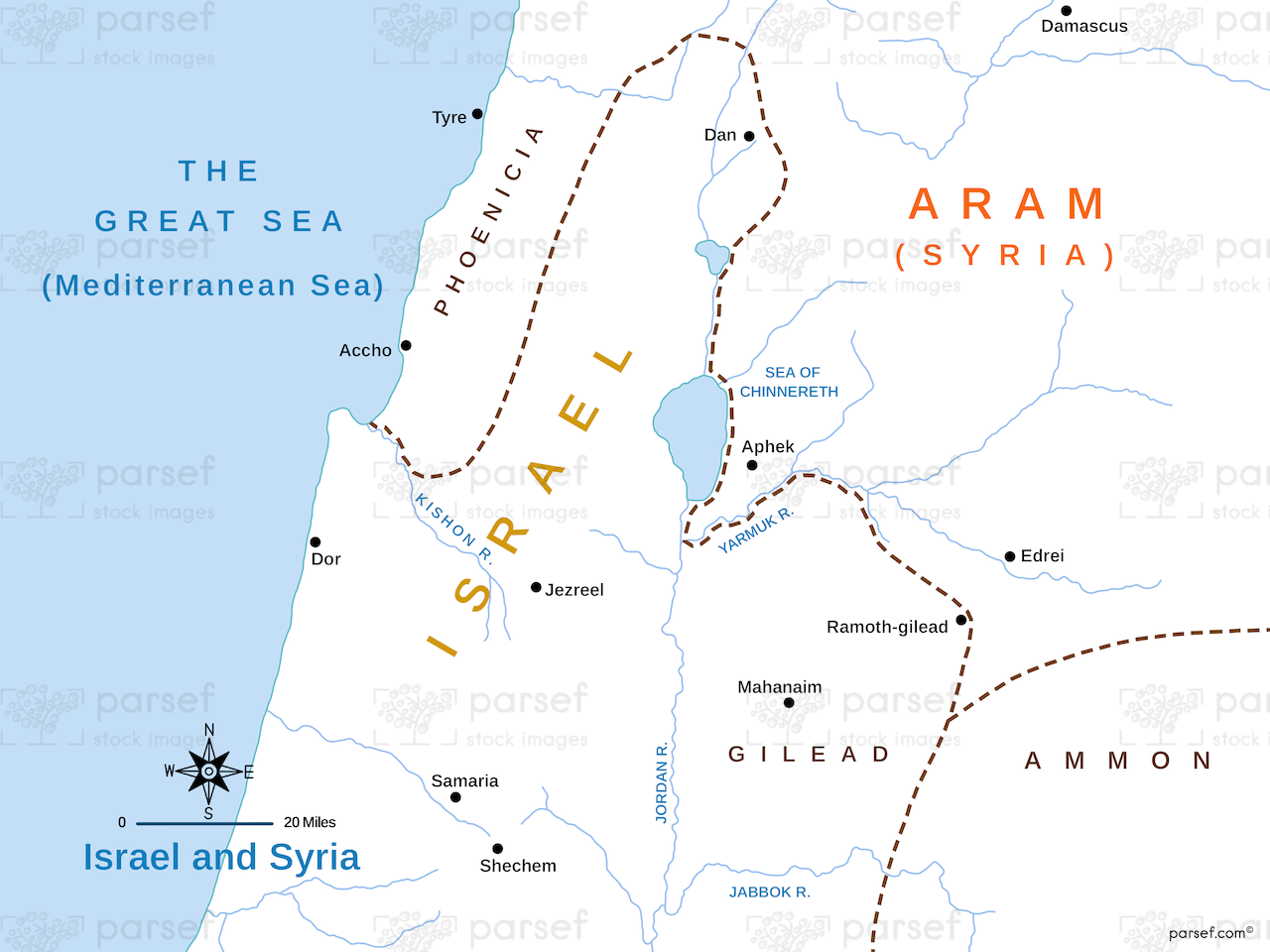 Israel and Syria Map | Bible History Maps