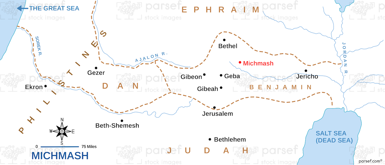 Michmash Map | Bible History Maps