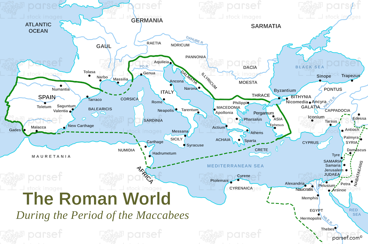 Roman World Maccabees Map | Bible History Maps