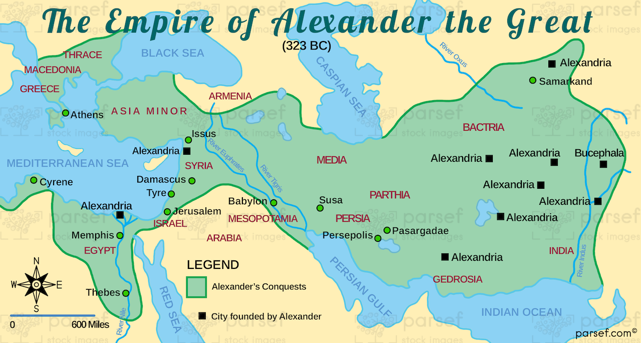 Alexander the Great’s Empire Map | Bible History Maps