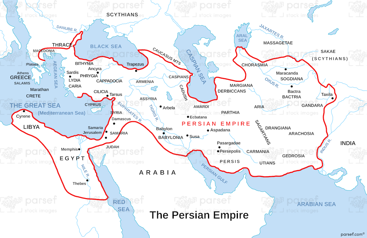 Ezra the Persian Empire Map | Bible History Maps